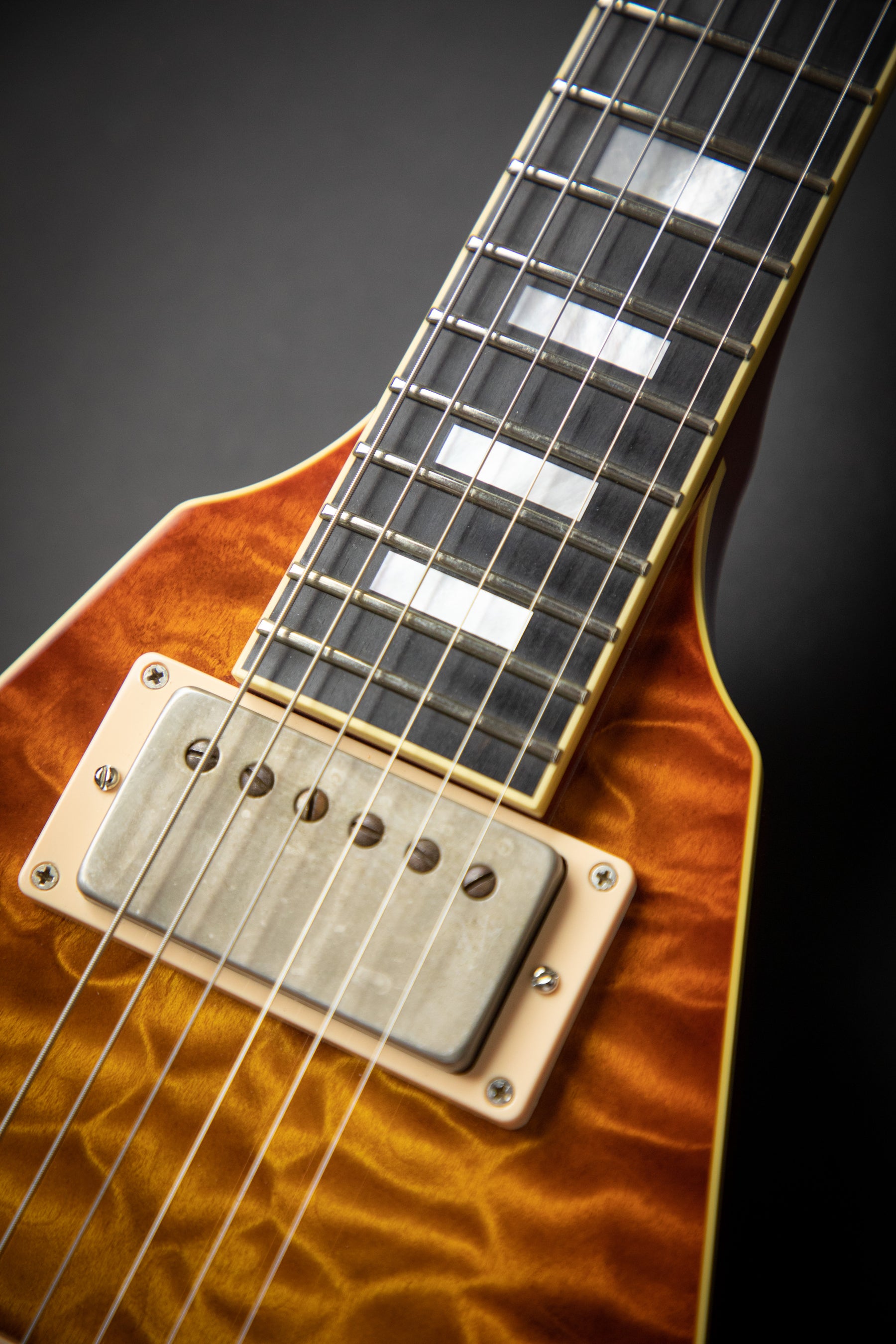 ESP Custom Shop CH Prototype - Flying V Honey Burst QM – Guitars Rebellion